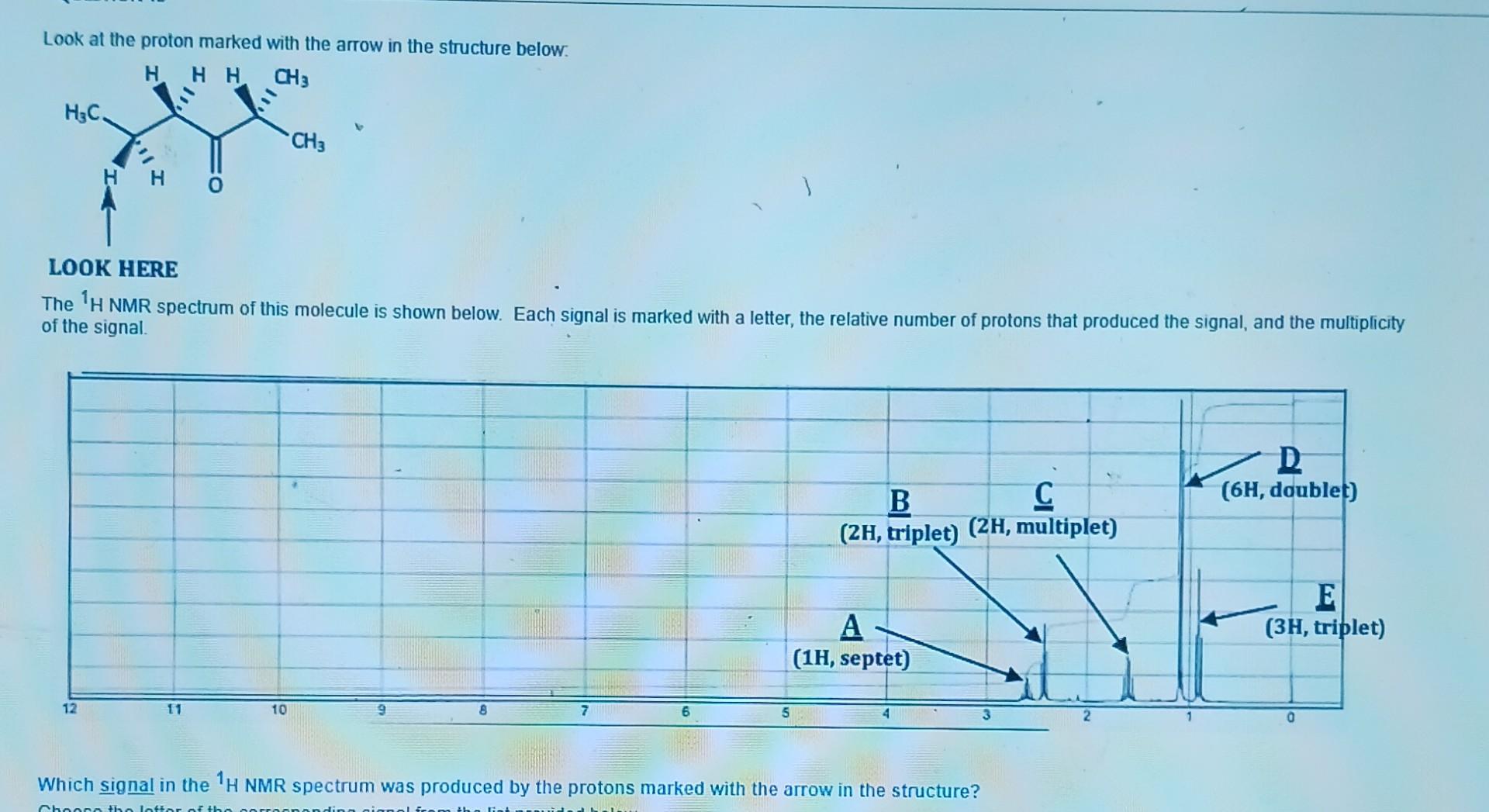 Solved Look at the proton marked with the arrow in the | Chegg.com
