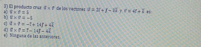 Solved the product cross u-> X v-> of the vectors | Chegg.com
