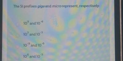 Solved The Si prefixes giga and micro represent, | Chegg.com