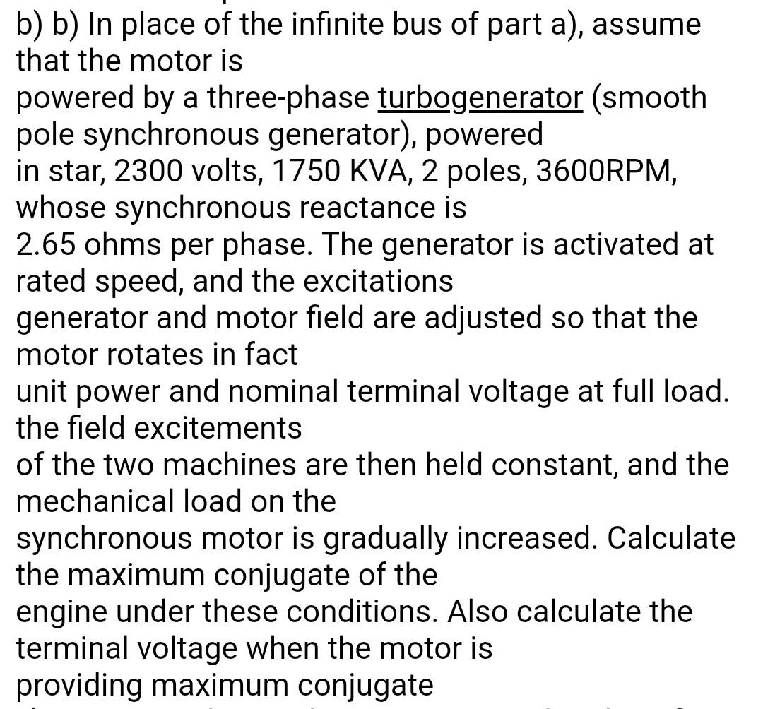 Solved A 2000HP synchronous motor, unity power factor, | Chegg.com