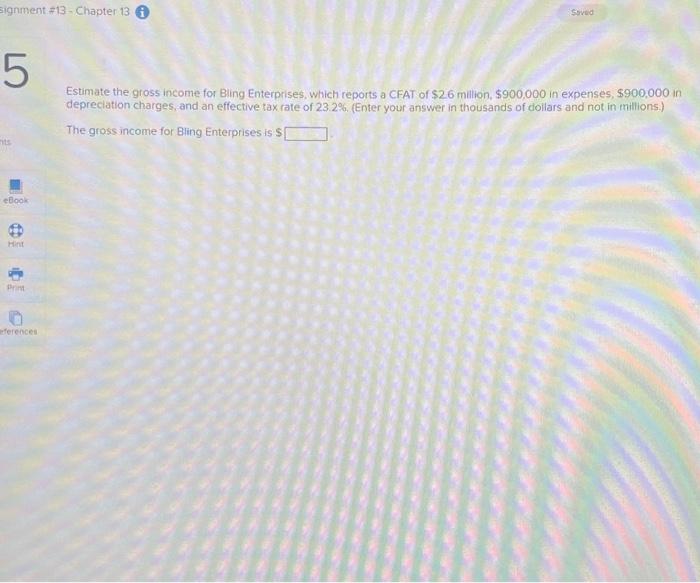 Solved Estimate the gross income for Bling Enterprises, | Chegg.com