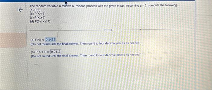 Solved The random variable X follows a Poisson process with | Chegg.com