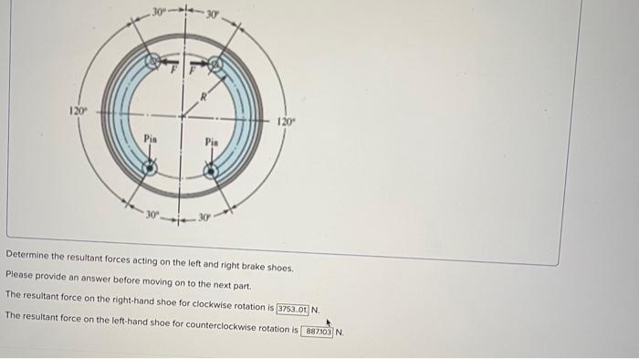 Solved The figure shows an internal rim-type brake having an | Chegg.com