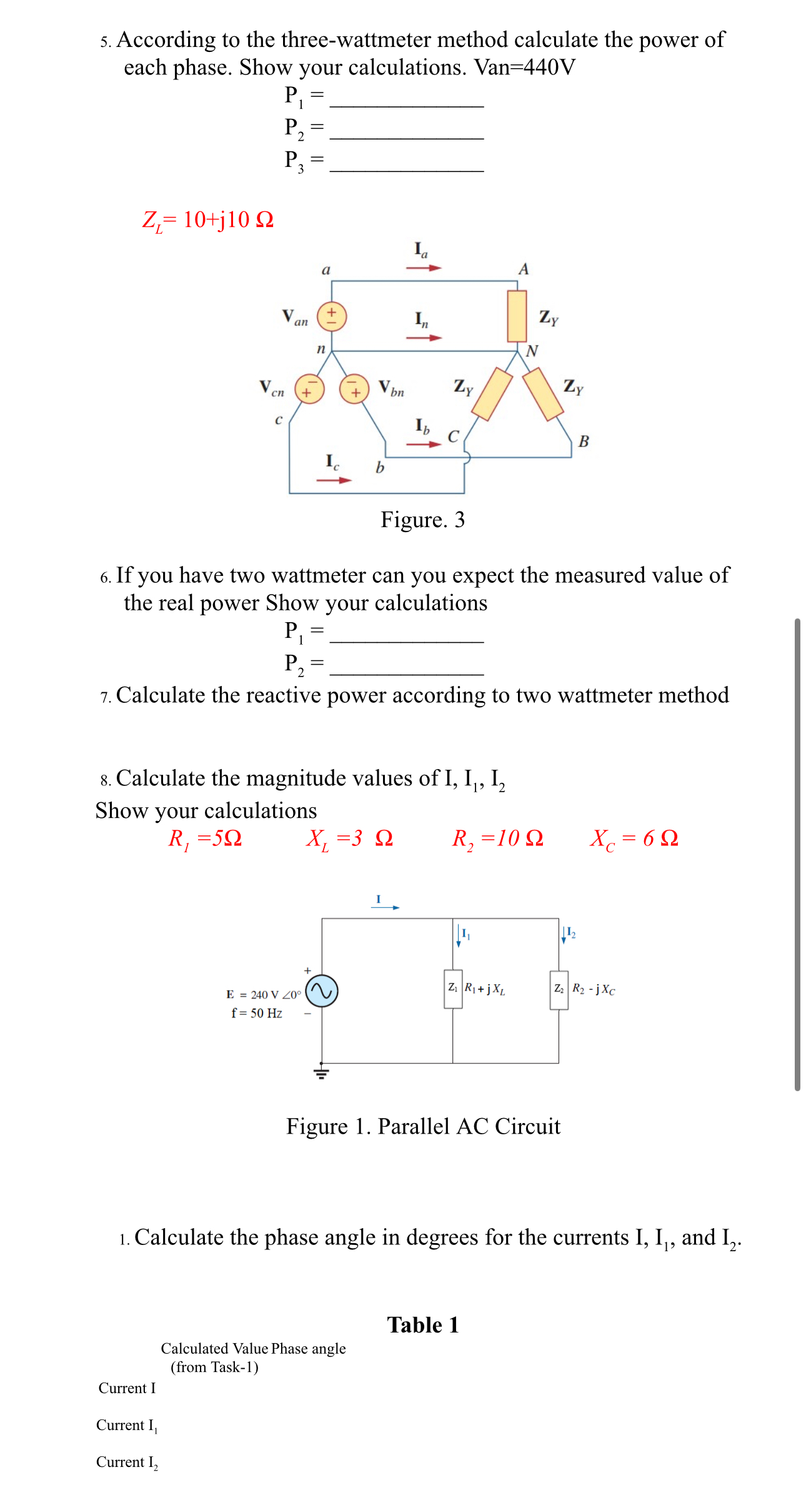 According to the three-wattmeter method calculate the | Chegg.com