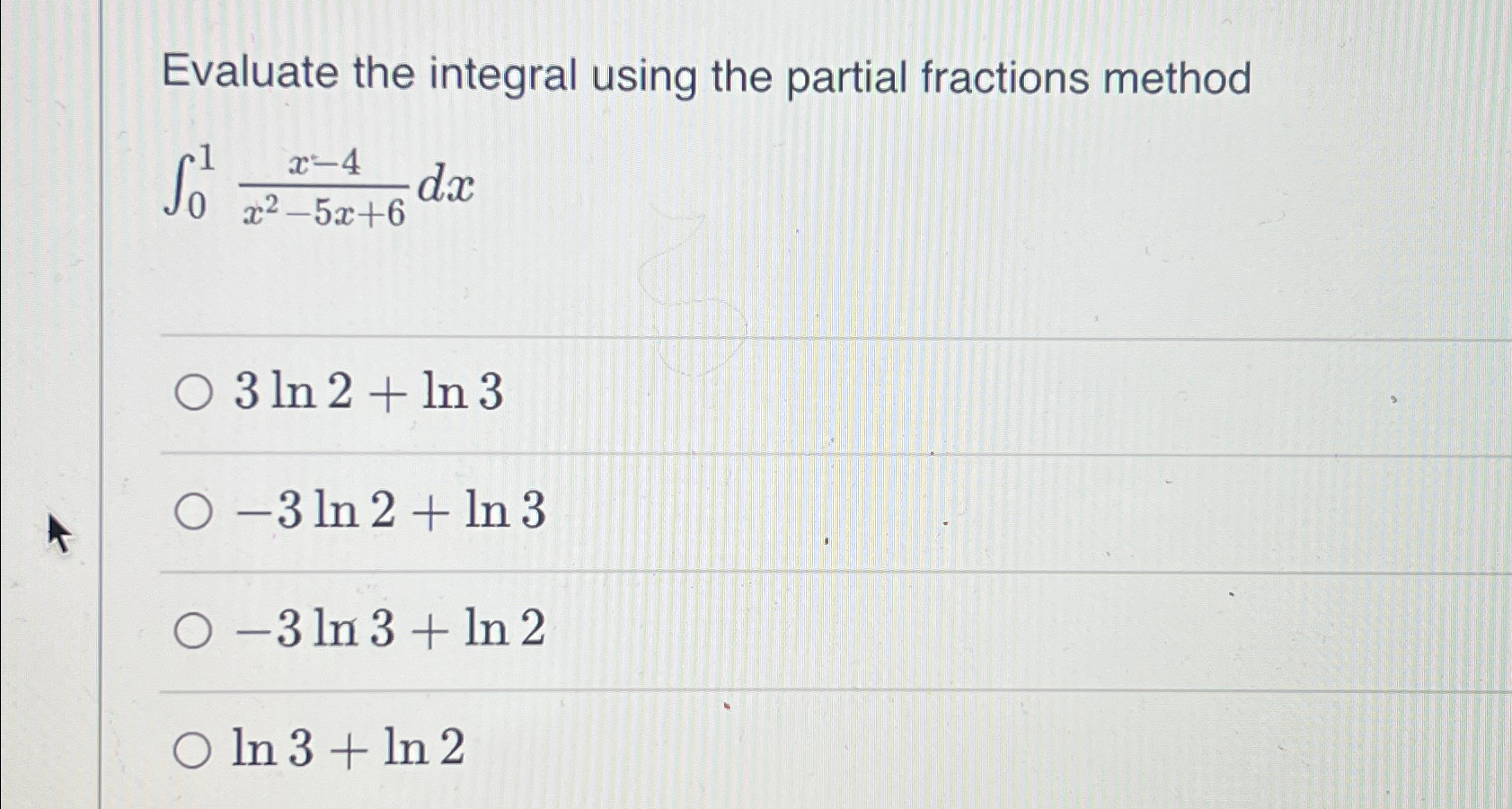 Solved Evaluate the integral using the partial fractions | Chegg.com