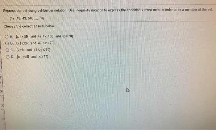 Solved Express the set using set-builder notation. Use | Chegg.com