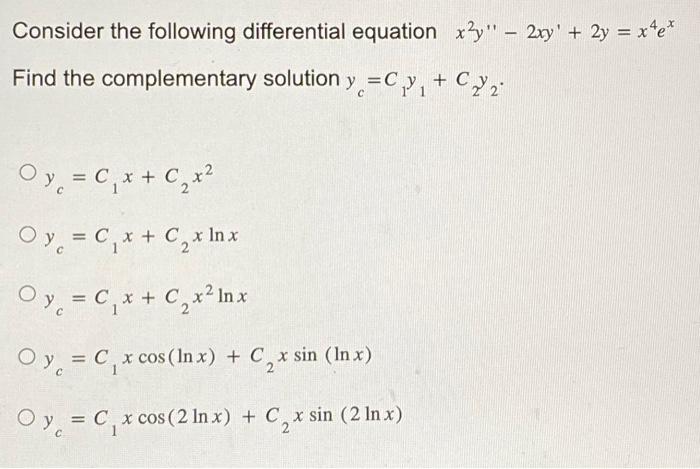 Solved Consider the following differential equation | Chegg.com