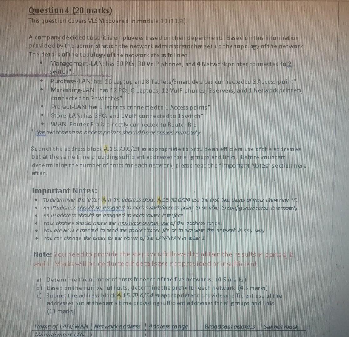 Solved Question 4 (20 marks) This question cavers YLSM | Chegg.com