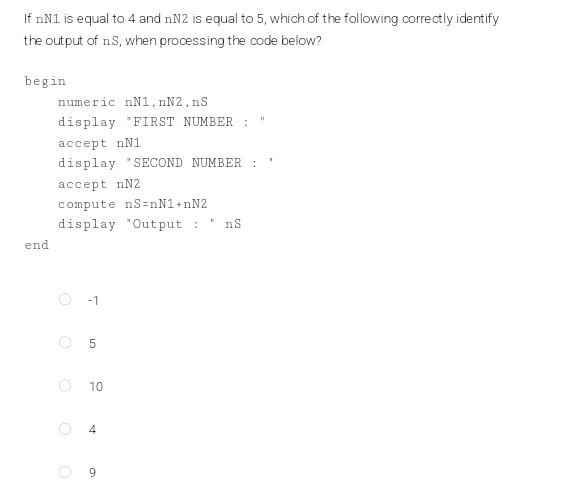 Solved If nN1 is equal to 4 and nN2 is equal to 5 , which of | Chegg.com
