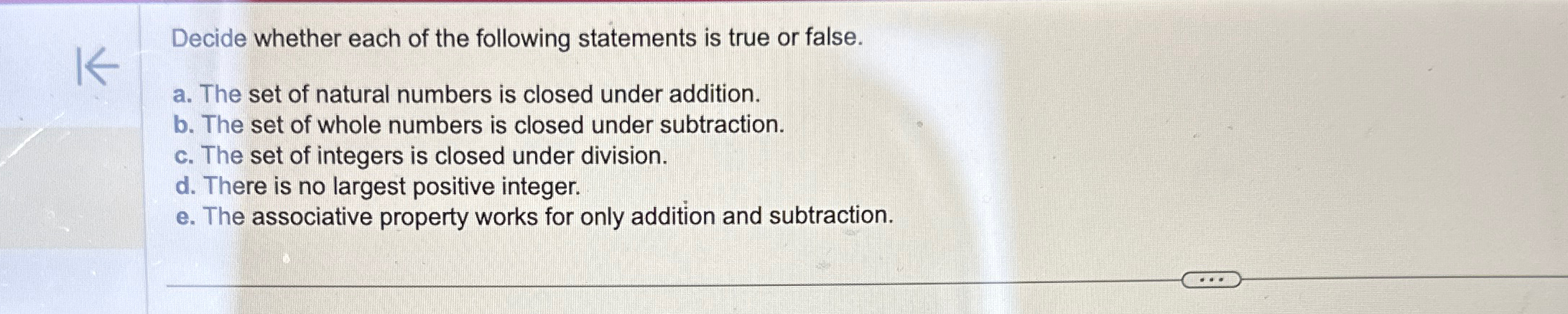 Solved Decide whether each of the following statements is | Chegg.com