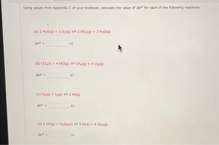 Solved Using values from Appendix C of your textbook, | Chegg.com