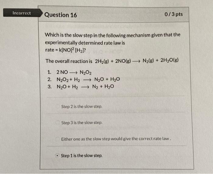 Solved Which is the slow step in the following mechanism | Chegg.com