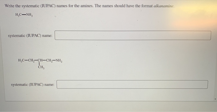 Solved Write the systematic (IUPAC) names for the amines. | Chegg.com