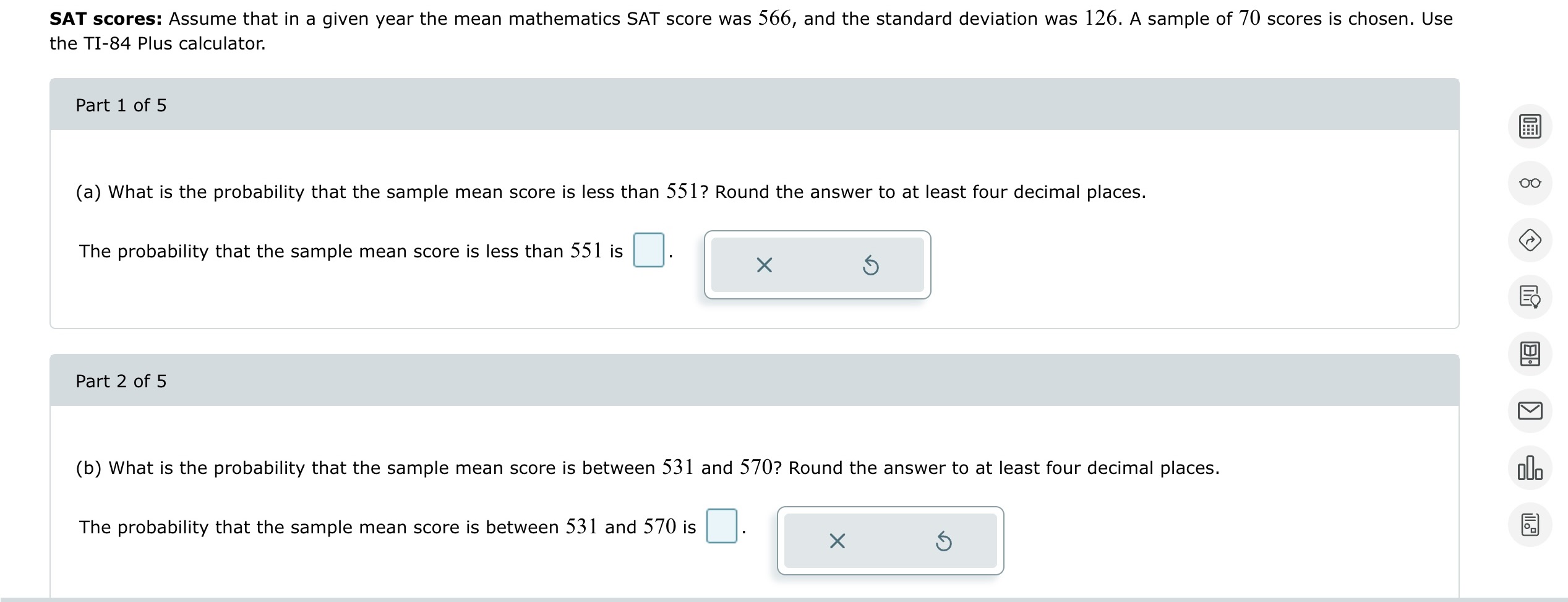 Solved SAT scores: Assume that in a given year the mean | Chegg.com