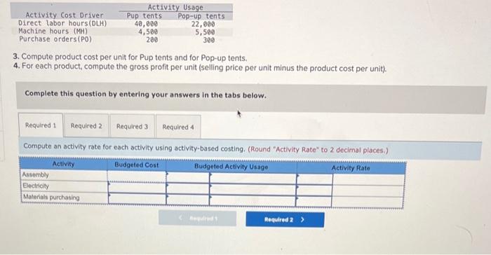 Solved Required: 1. Compute an activity rate for each | Chegg.com