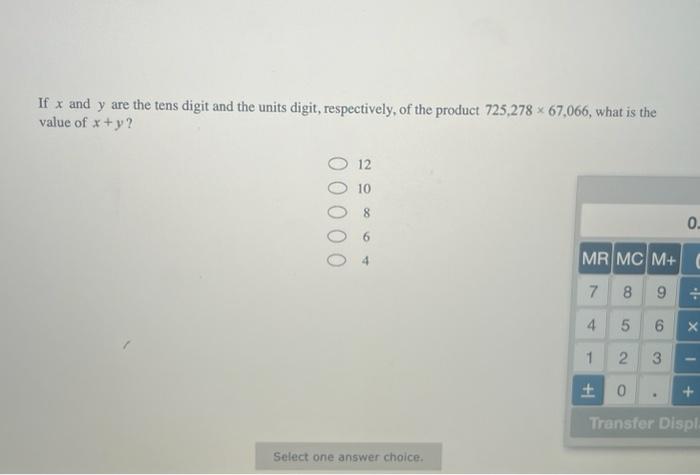 Solved If x and y are the tens digit and the units digit, | Chegg.com