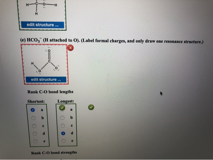 Solved ** edit structure (b) CO32- (label the formal | Chegg.com
