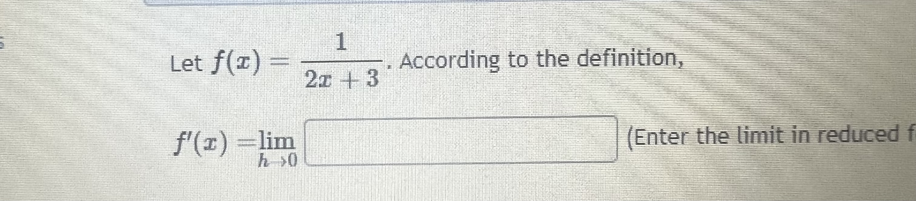 Solved Let f(x)=12x+3. ﻿According to the | Chegg.com