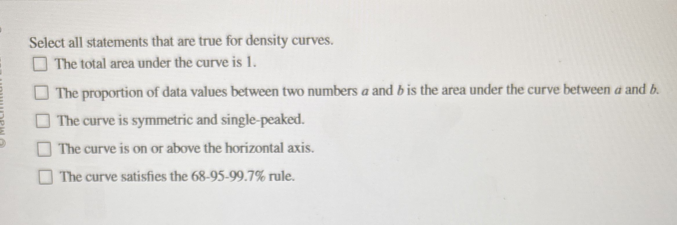 Solved Select all statements that are true for density | Chegg.com