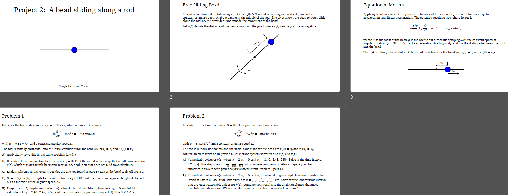Solved Free Sliding BeadA bead is constrained to slide along | Chegg.com