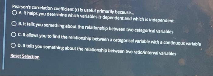 Solved Pearson's correlation coefficient (r) is useful | Chegg.com