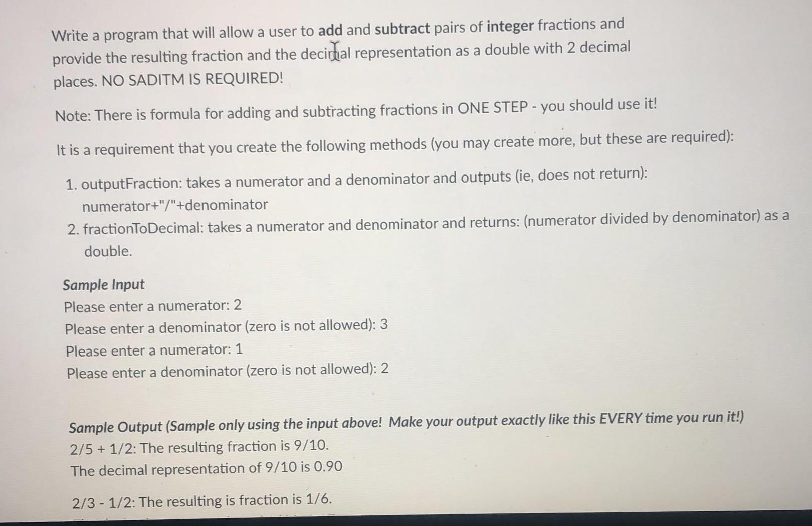 Solved Write A Program That Will Allow A User To Add And 0092