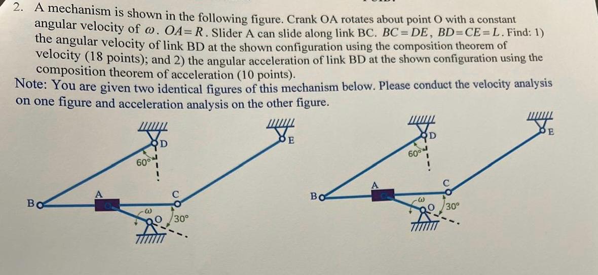 Solved A mechanism is shown in the following figure. Crank | Chegg.com