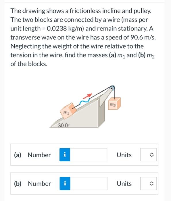 Solved The drawing shows a frictionless incline and pulley. | Chegg.com