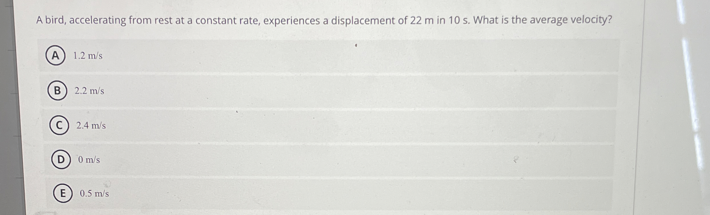 Solved A bird, accelerating from rest at a constant rate, | Chegg.com