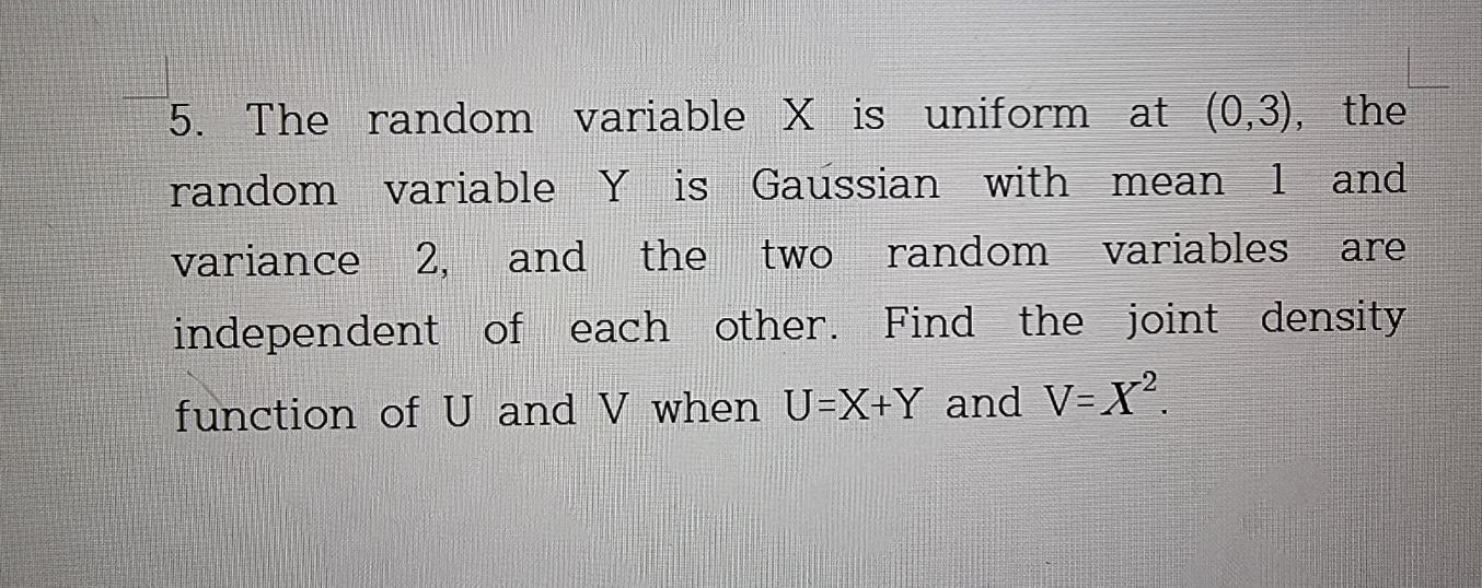 Solved The random variable x ﻿is uniform at (0,3), ﻿the | Chegg.com