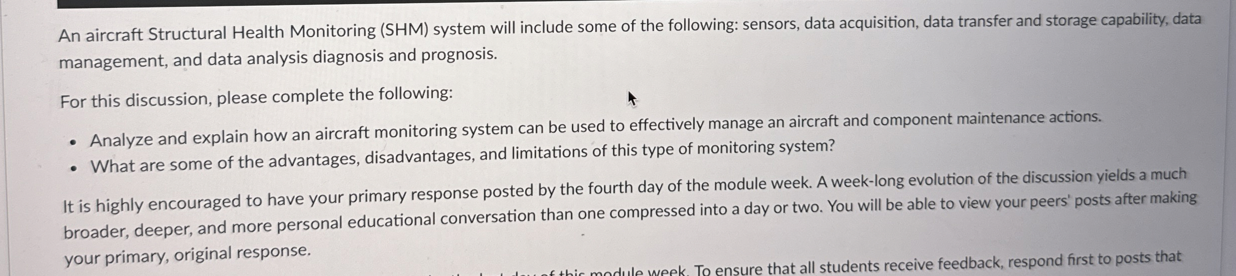 Solved An aircraft Structural Health Monitoring (SHM) | Chegg.com