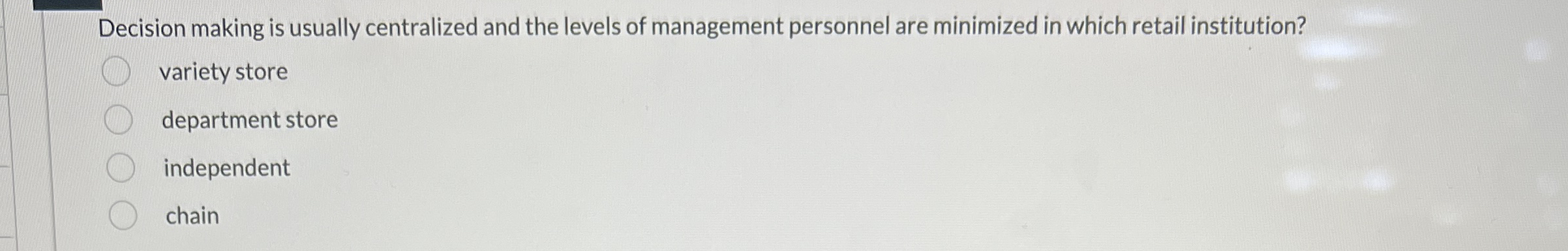 Solved Decision making is usually centralized and the levels | Chegg.com