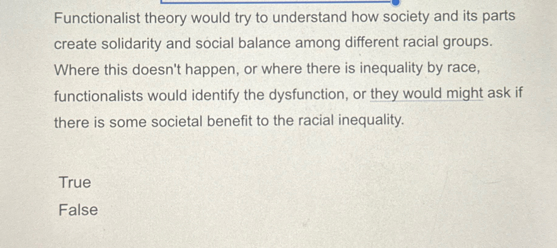 Solved Functionalist theory would try to understand how | Chegg.com