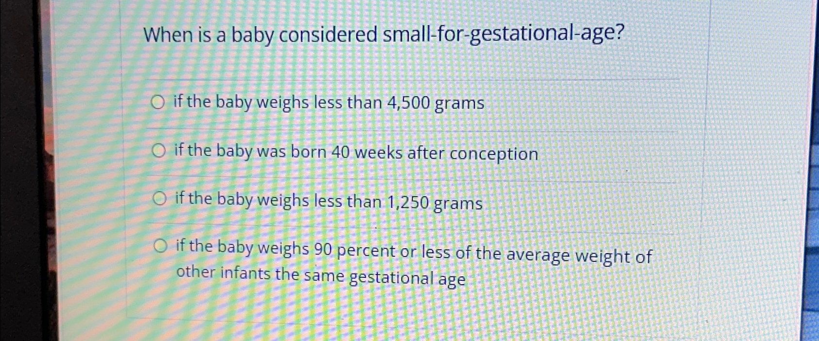 Solved When is a baby considered | Chegg.com