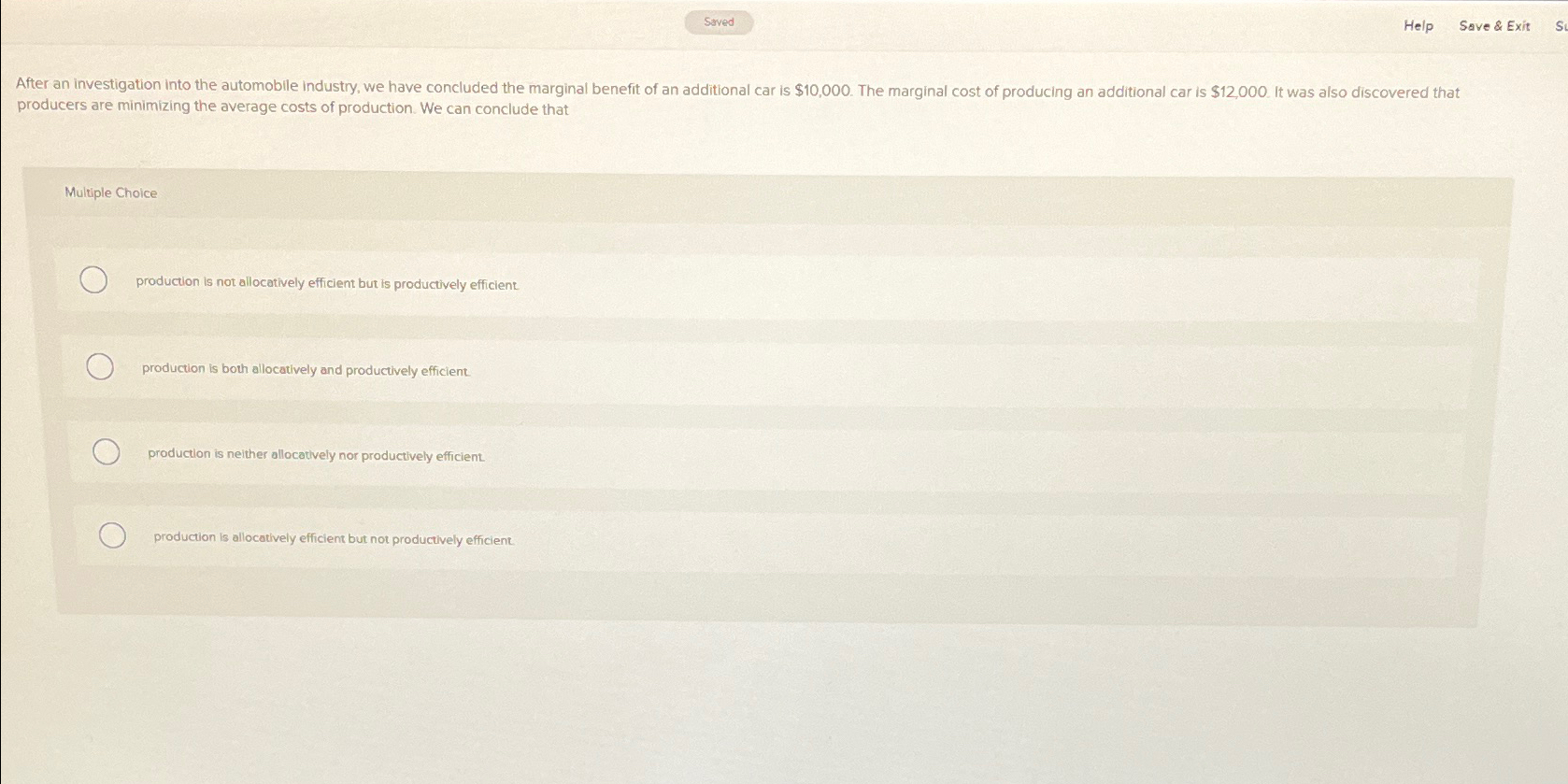 Solved Help Save & ExitSproducers are minimizing the average | Chegg.com