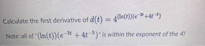 Solved Calculate the first derivative of | Chegg.com