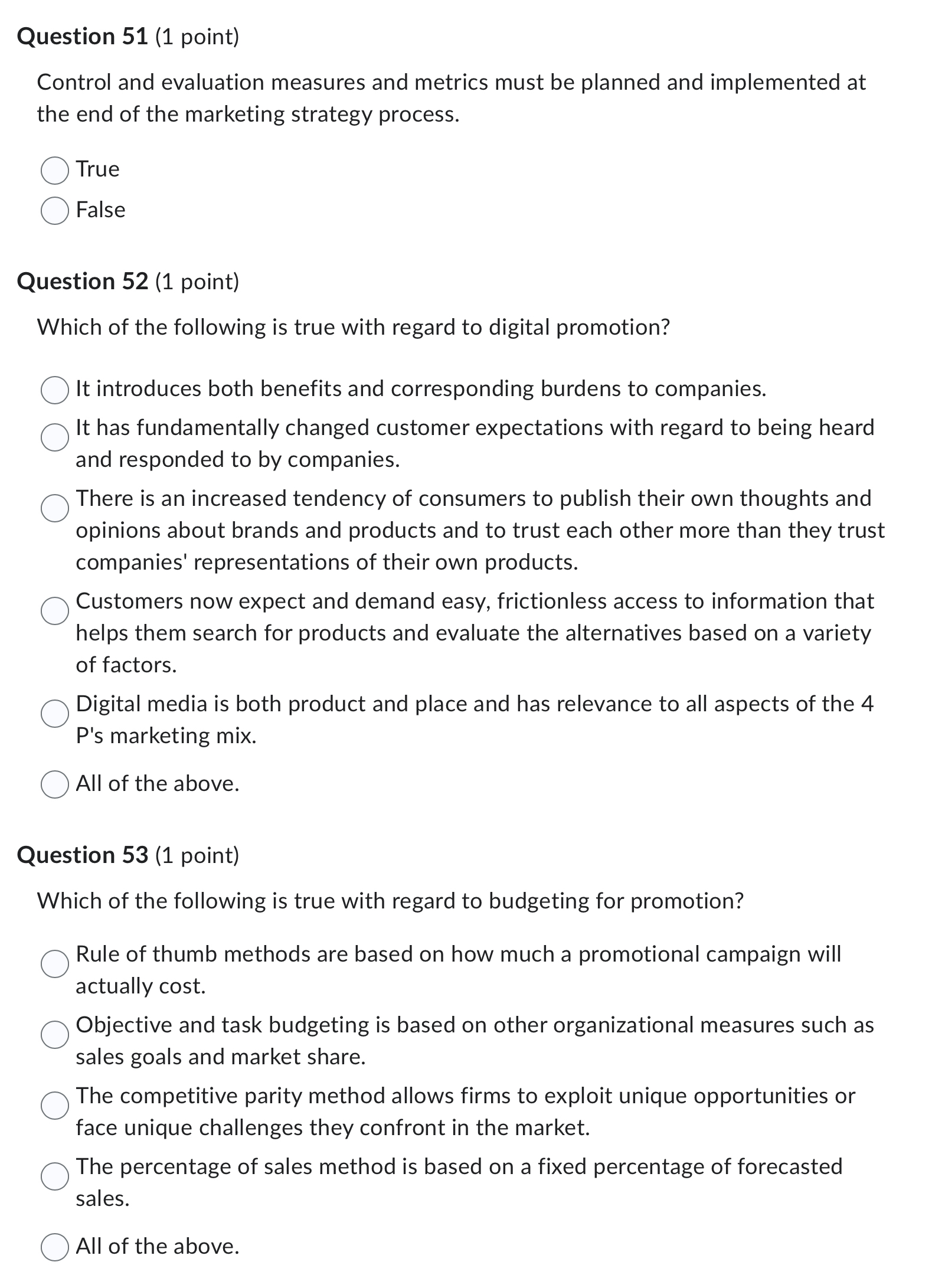Solved Question 51 (1 ﻿point)Control and evaluation measures | Chegg.com