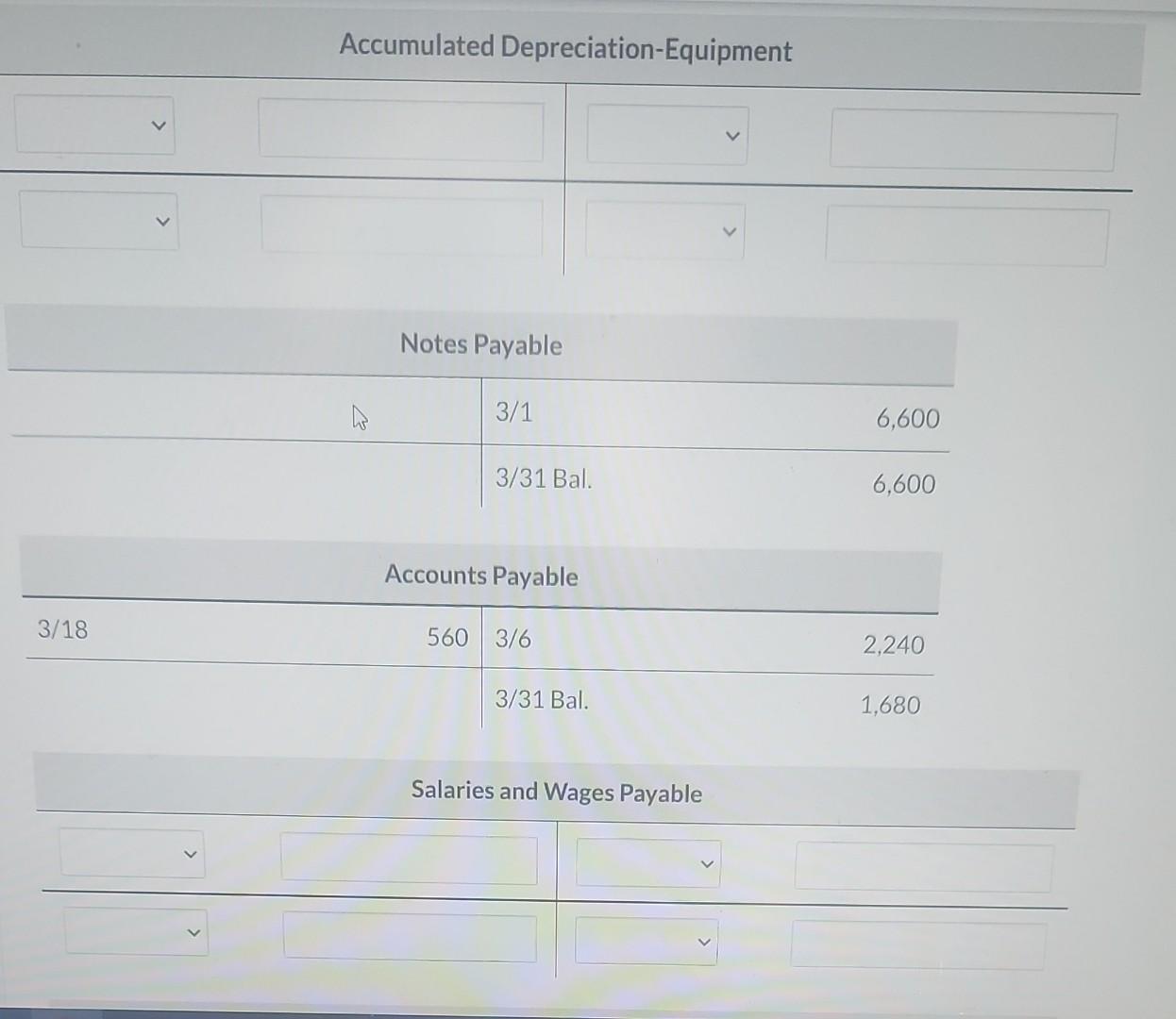 Solved Post adjusting entries to the T-accounts. (Post | Chegg.com