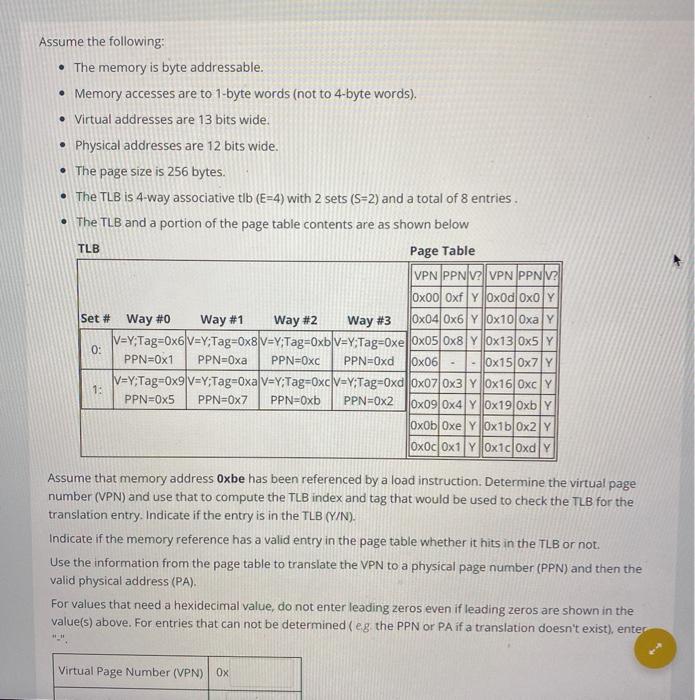 Solved Assume the following: • The memory is byte | Chegg.com