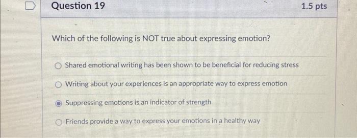 Solved Question 19 1.5pts Which of the following is NOT true | Chegg.com