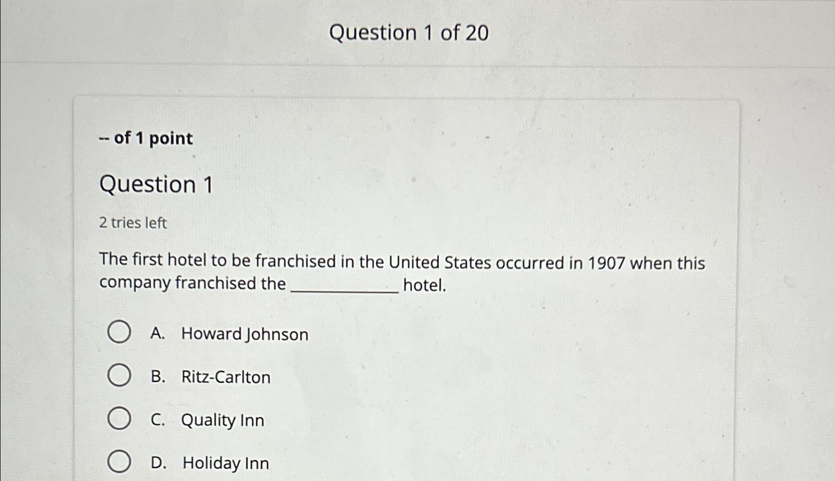 Solved Question 1 of 20of 1 pointQuestion 12 tries | Chegg.com Solved Question 1 of 20of 1 pointQuestion 12 tries | Chegg.com