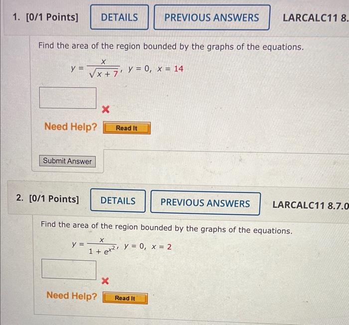 [Solved]: Find the area of the region bounded by the graphs