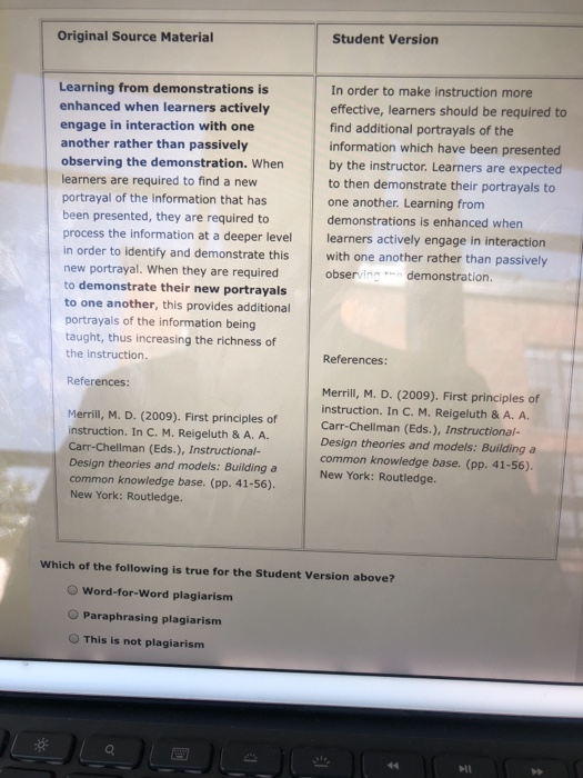 Solved Original Source Material Student Version Learning | Chegg.com