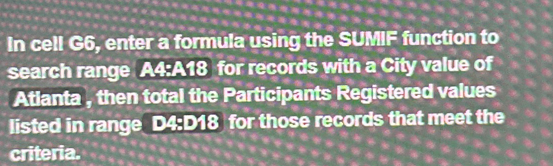 Solved In cell e6, ﻿enter a tormula using the SUMI- | Chegg.com