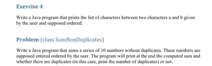 Solved Exercise 4 Write a Java program that prints the list | Chegg.com