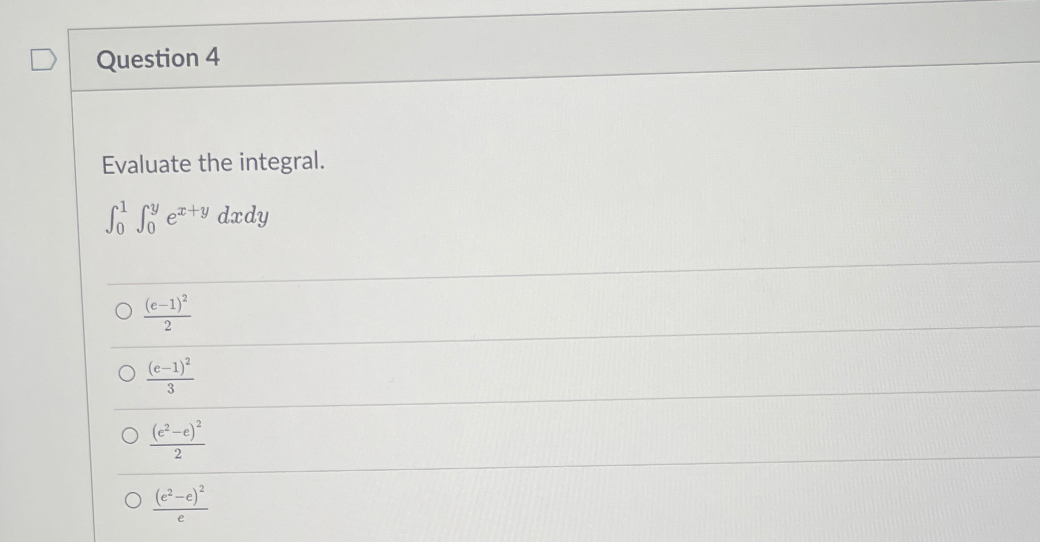 Solved Question 4Evaluate the | Chegg.com