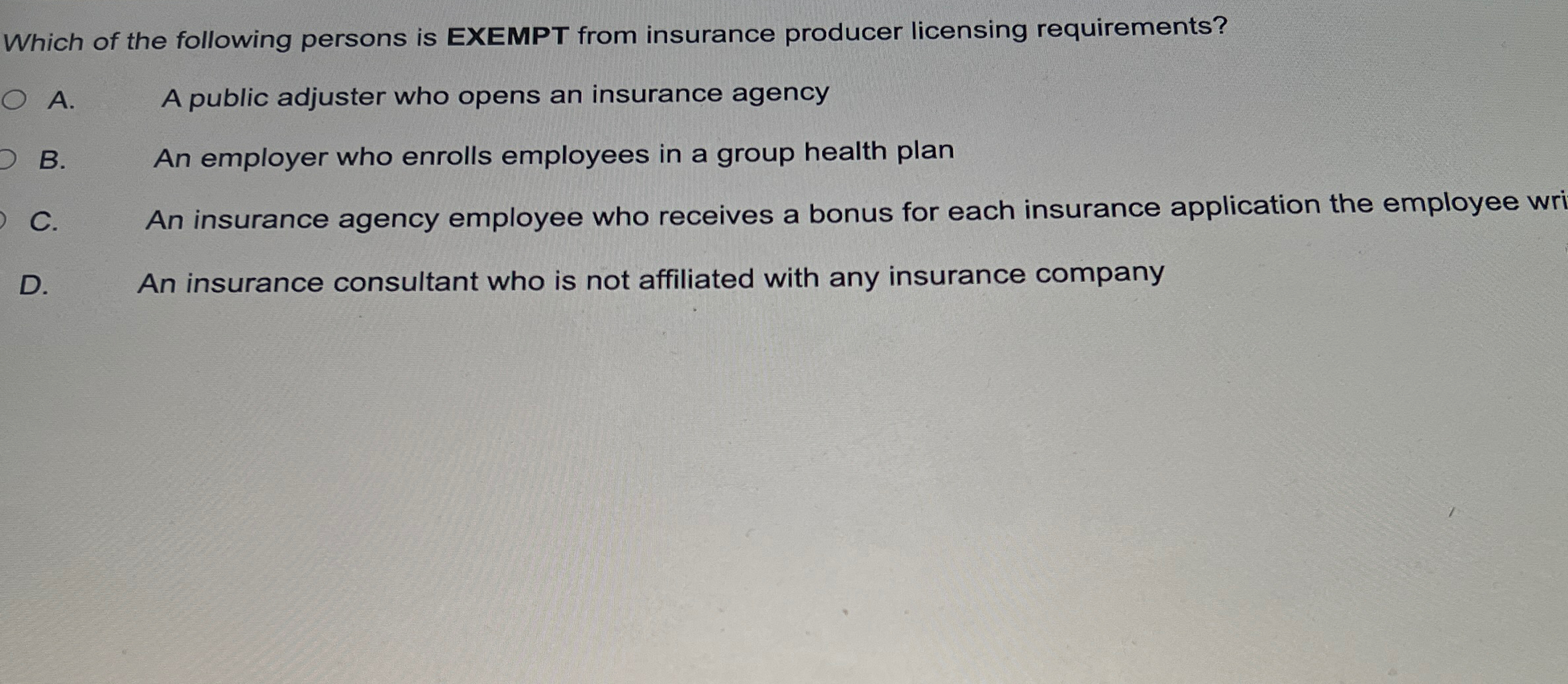 Solved Which of the following persons is EXEMPT from | Chegg.com