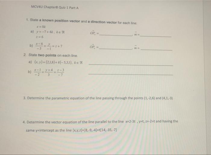 Solved MCV40 Chapters Quiz 1 Part A 1. State a known | Chegg.com