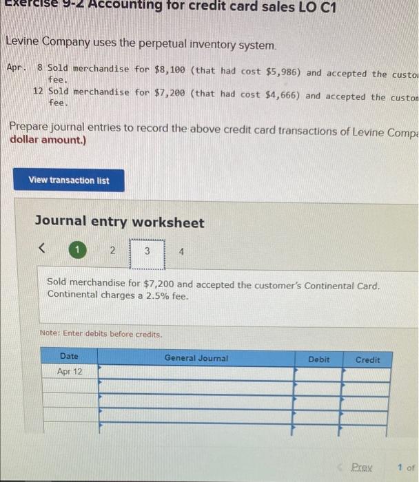 Solved Exercise 9-2 Accounting for credit card sales LO C1 | Chegg.com
