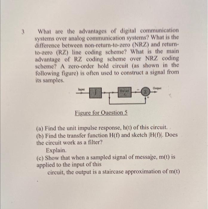 Solved What are the advantages of digital communication | Chegg.com